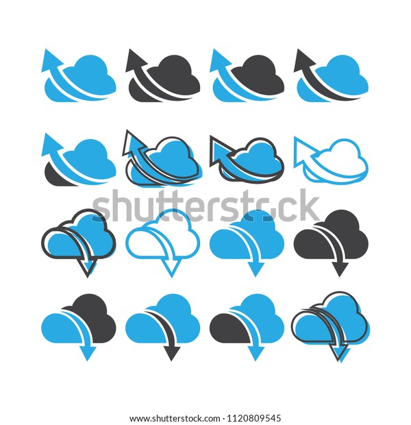 Illustration Cloud Arrow Logo Design Template Stock Vector (Royalty ...