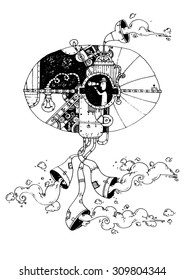 1,375 Flying machine sketch Images, Stock Photos & Vectors | Shutterstock