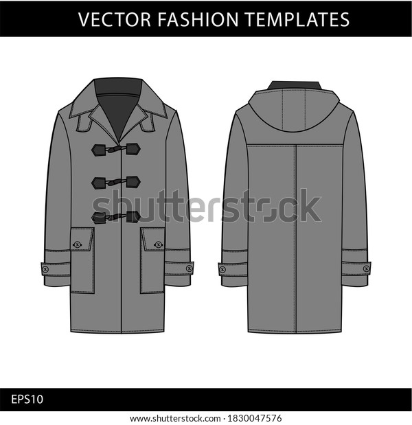 Illustration Coat Front Back View Stock Vector (Royalty Free ...
