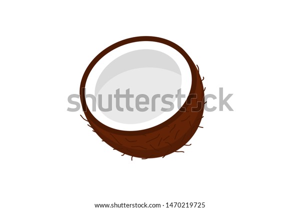 Illustration Coconut Shell Icon Stock Vector (Royalty Free) 1470219725 ...