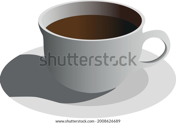 Illustration Coffee Cup Shadows Stock Vector (Royalty Free) 2008626689 ...