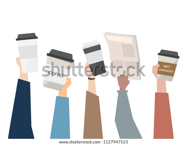 Illustration Coffee On Go Stock Vector (Royalty Free) 1127947523 ...