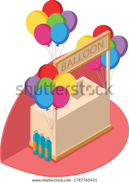 Illustration Collorful Balloon Stall Stock Vector (Royalty Free ...