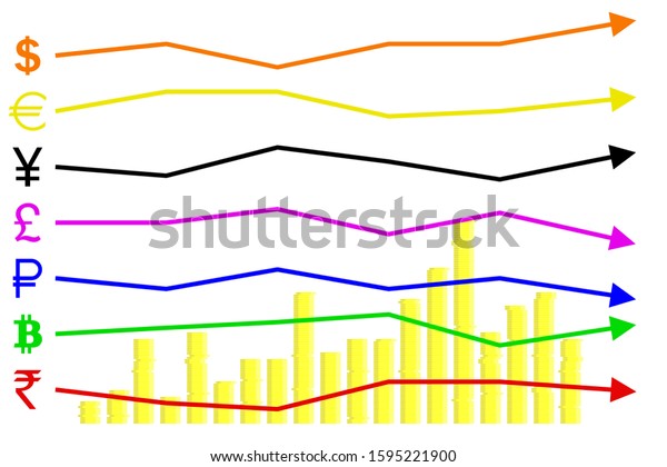 Illustration Color Graphs Growth Fall Worlds Stock Vector (Royalty Free ...