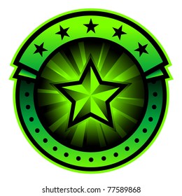 Illustration Color Round Label Star On Stock Vector (Royalty Free ...