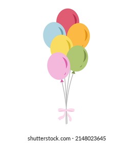 Illustration Colorful Balloon Bundle Stock Vector (Royalty Free ...