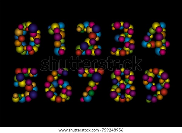 Illustration Colorful Bubbles Numbers Stock Vector (Royalty Free ...