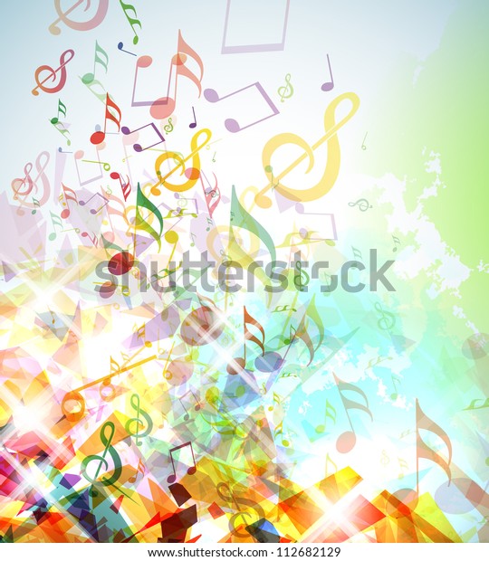 Illustration Colorful Shattered Elements Musical Notes: เวกเตอร์สต็อก ...