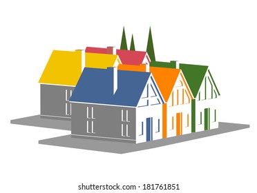 Illustration Colorful Vacation Homes Stock Vector (Royalty Free ...