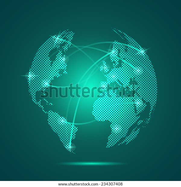 Illustration Colorful World Globe Background Image Stock Vector ...