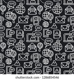 Illustration Communication Symbols Seamless Pattern Stock Vector ...