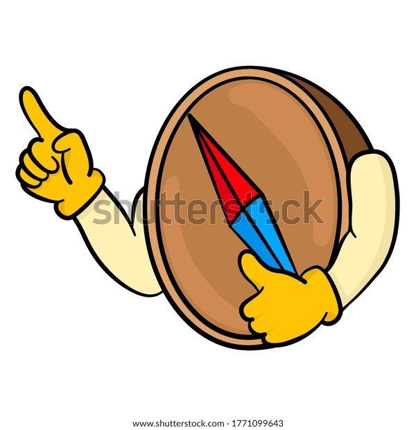Illustration Compass Cartoon Character Stock Vector (Royalty Free ...