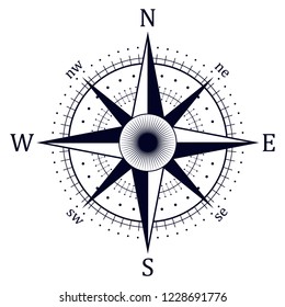 Illustration Compass Rose Stock Vector (Royalty Free) 1228691776 ...
