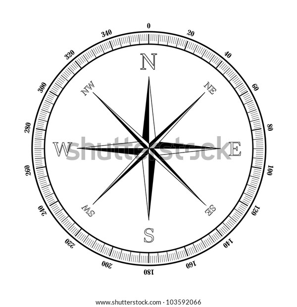 Illustration Compass Rose Stock Vector (Royalty Free) 103592066