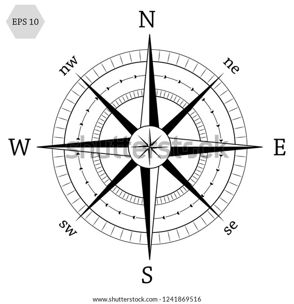 Illustration Compass Rose Vector Icon Stok Vektör (Telifsiz) 1241869516 ...