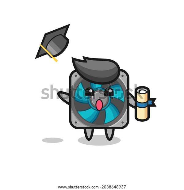 Illustration Computer Fan Cartoon Throwing Hat Stock Vector (Royalty ...