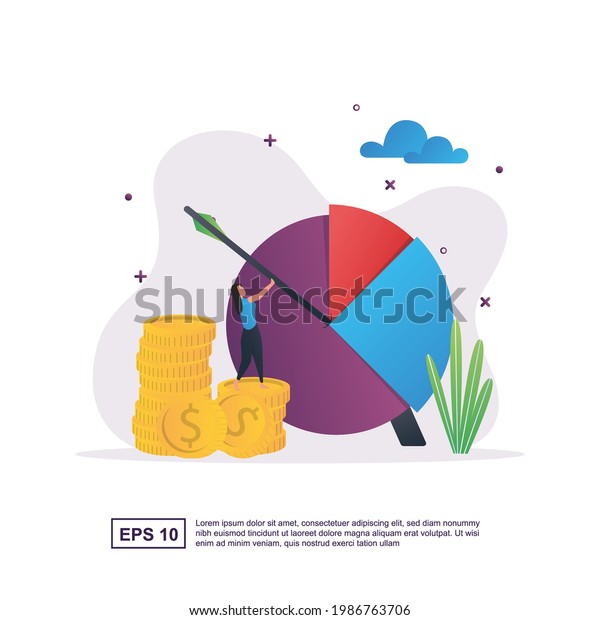 Illustration Concept Business Target Large Diagram Stock Vector ...
