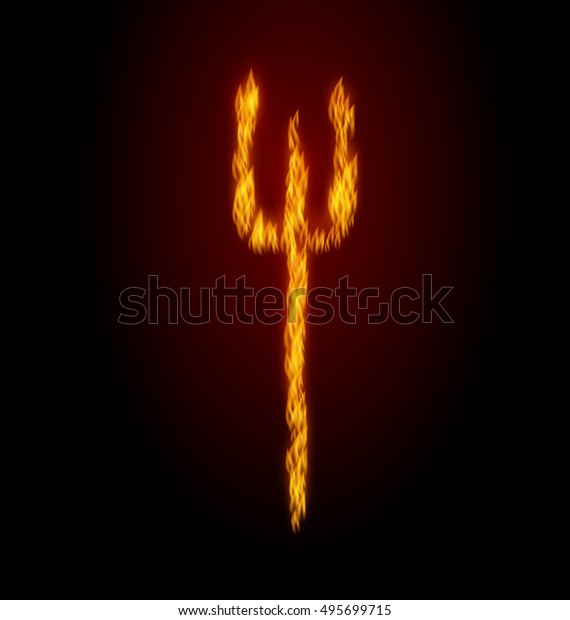 Illustration Concept Fire Trident On Black Stock Vector (Royalty Free ...