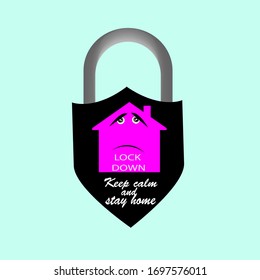 Illustration Concept Home Lock Down Stock Vector (Royalty Free ...