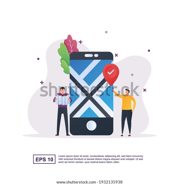 Illustration Concept Map Location People Who Stock Vector (Royalty Free ...