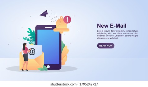 Illustration Concept New Email One Notification Stock Vector (Royalty ...