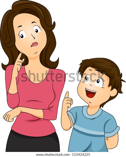 Illustration Confused Mom Thinking About How Stock Vector (Royalty Free ...