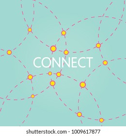 Illustration Connect Word Typography Design On Stock Vector (Royalty ...
