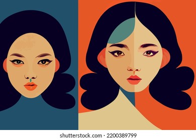 Illustration Containing Colors Faces Different Races Stock Vector ...