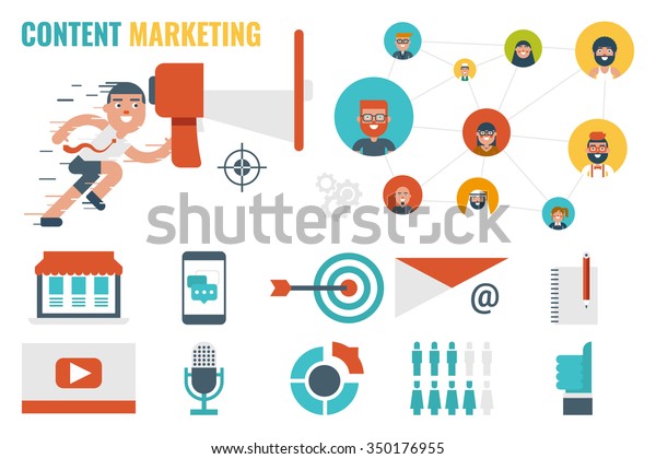 Illustration Content Marketing Infographic Concept Icons Stock Vector ...
