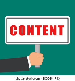 Illustration Content Word Sign Flat Concept Stock Vector (Royalty Free ...