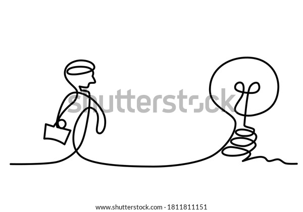 Illustration Continuous Line Drawing Person Holding Stock Vector ...