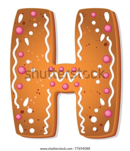 Illustration Cookies Letter H Stock Vector (Royalty Free) 77694088 ...