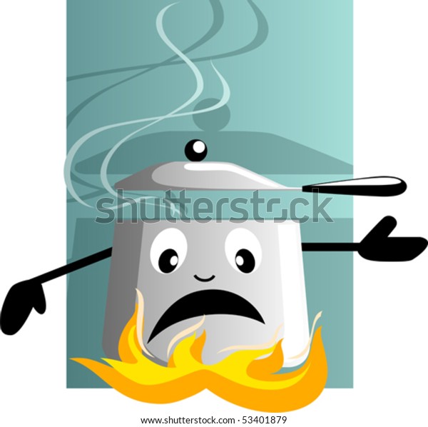 Illustration Cooking Pan Fire Stock Vector (Royalty Free) 53401879