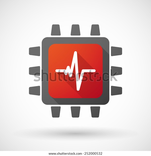 Illustration Cpu Icon Heart Beat Sign Stock Vector (Royalty Free ...