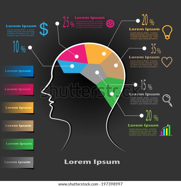 Illustration Creative Business Brain Thinking Ideas Stock Vector ...