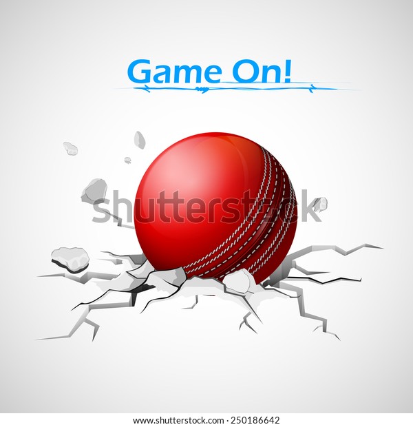 Illustration Cricket Ball Falling On Ground Stock Vector (Royalty Free ...