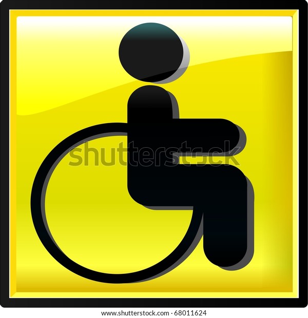 Illustration Cripple Sign Button Glass Vector Stock Vector (Royalty ...
