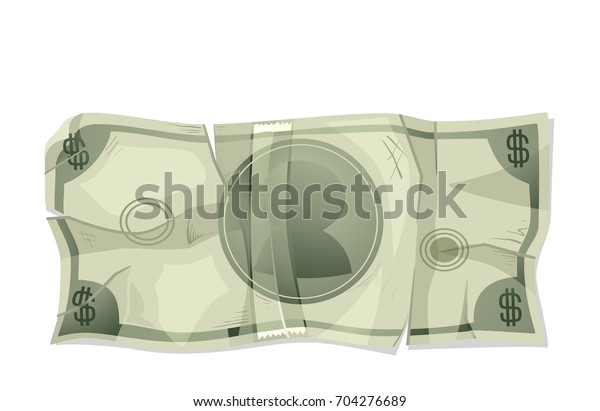 Illustration Crumpled Dollar Bill 스톡 벡터(로열티 프리) 704276689