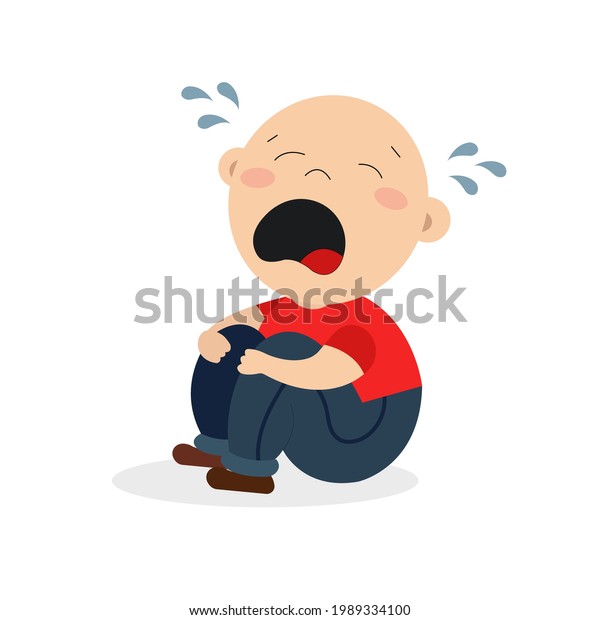 Illustration Crying Child Isolated On White Stock Vector (Royalty Free ...
