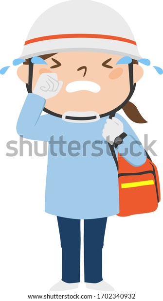 Illustration Crying Female Paramedic Stock Vector (Royalty Free ...