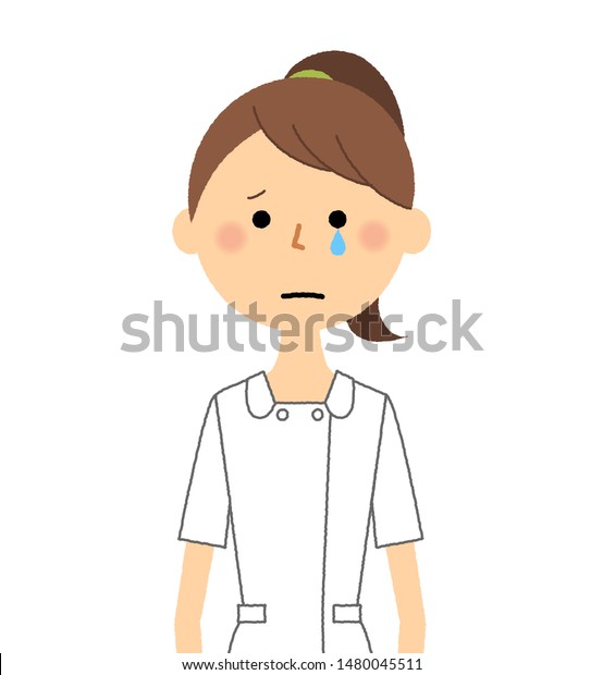 Illustration Crying Nurse Stock Vector (Royalty Free) 1480045511 ...