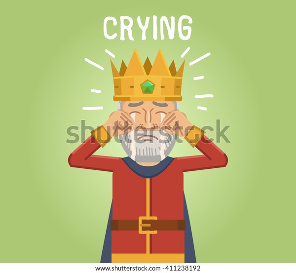 Illustration Crying Sad Upset King Emoticon : image vectorielle de ...