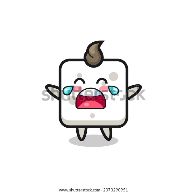 Illustration Crying Sugar Cube Cute Baby Stock Vector (Royalty Free ...