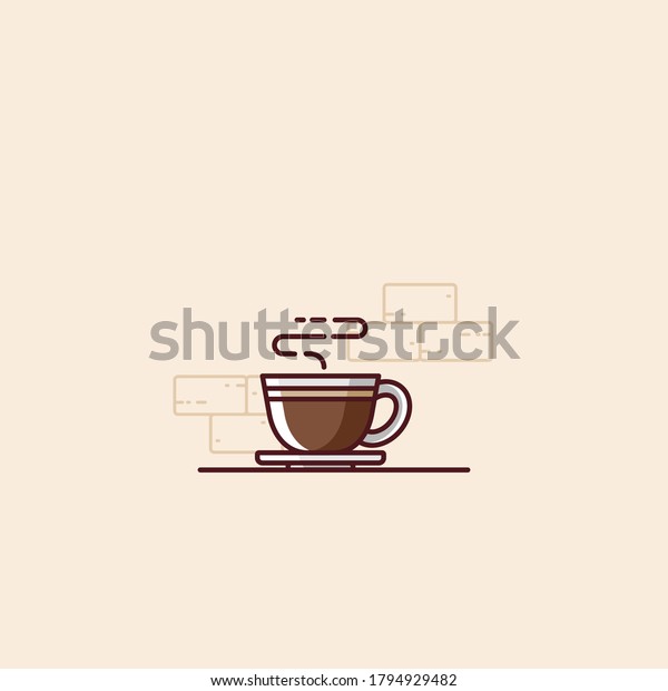 Illustration Cup Coffee Flat Style Isolated Stock Vector (Royalty Free ...