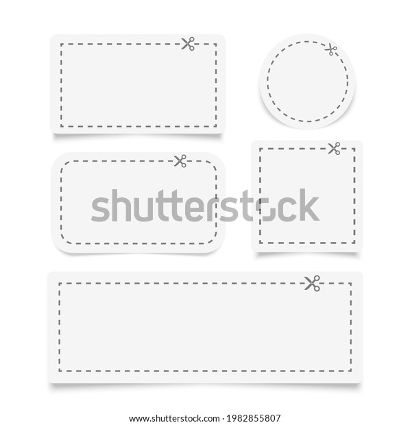 Illustration Cut Out Coupon Dashed Line Stock Vector (Royalty Free ...