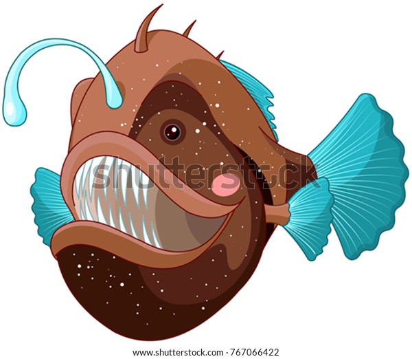 Illustration Cute Angler Fish Stock Vector (Royalty Free) 767066422 ...