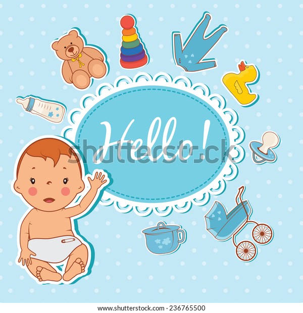 Illustration Cute Baby Boy Vector Stock Vector (Royalty Free) 236765500