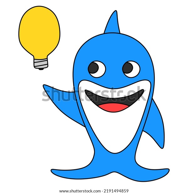 Illustration Cute Blue Fish Character Idea Stock Vector (Royalty Free ...