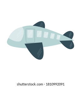 Illustration Cute Blue Plane Dark Blue Stock Vector (Royalty Free ...