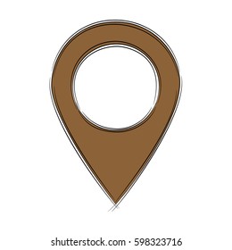Illustration Cute Cartoon Doodle Map Pointer Stock Vector (Royalty Free ...